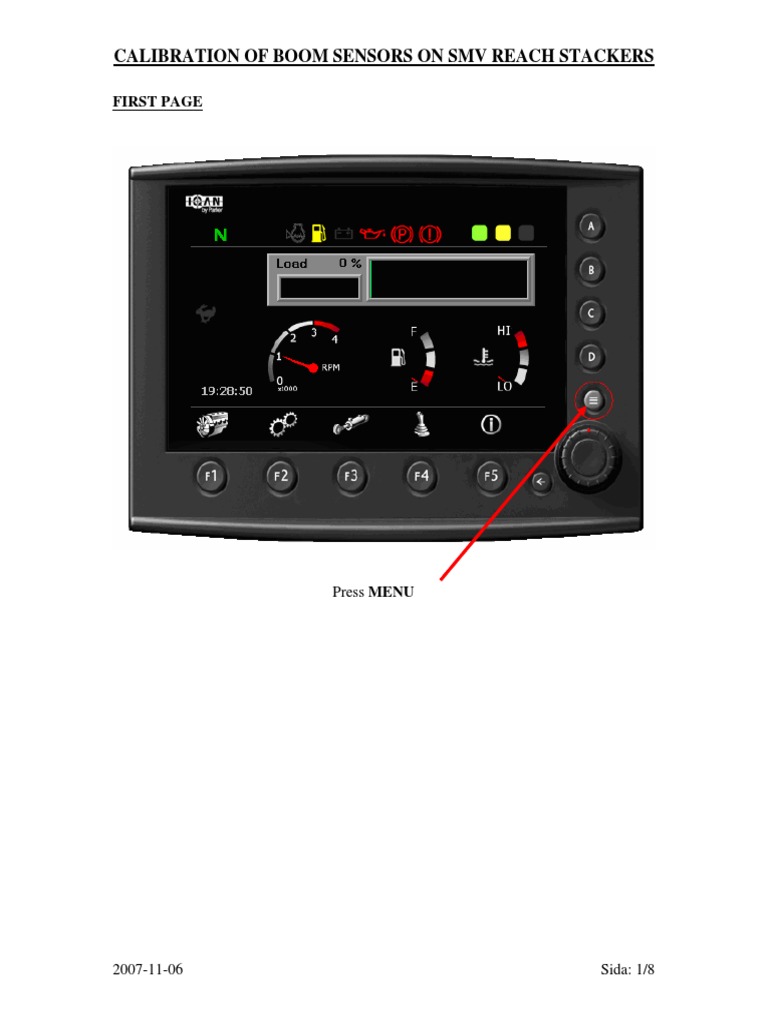 Boom Sensor Calibration Guide | PDF | Calibration | Tools