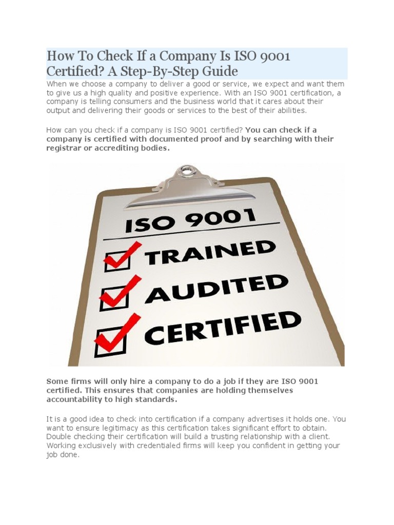 How to Verify ISO 9001 Certification | PDF | Iso 9000 | Audit