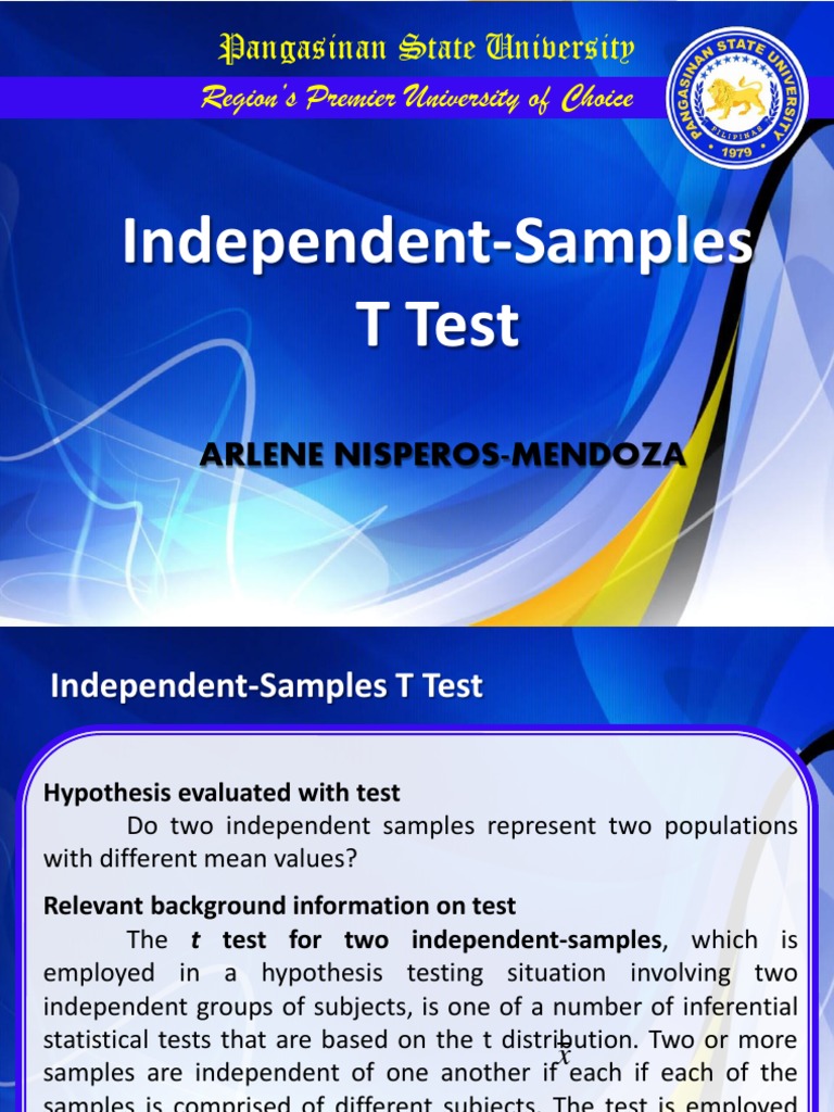 Independent Samples T-Test Explained | PDF | Student's T Test ...