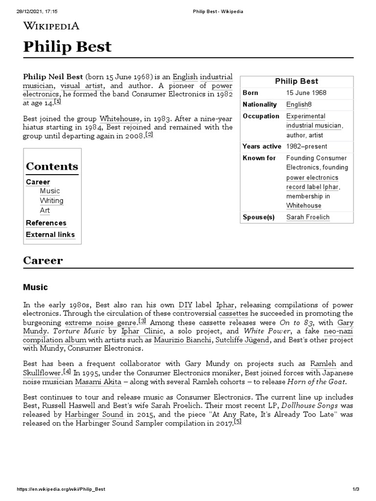 Philip Best - Wikipedia | PDF