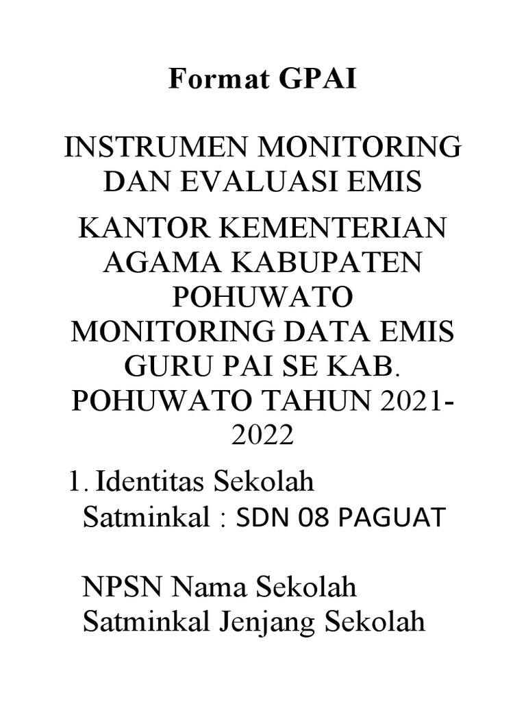 Format GPAI | PDF | Karier & Perkembangan | Pengembangan Diri