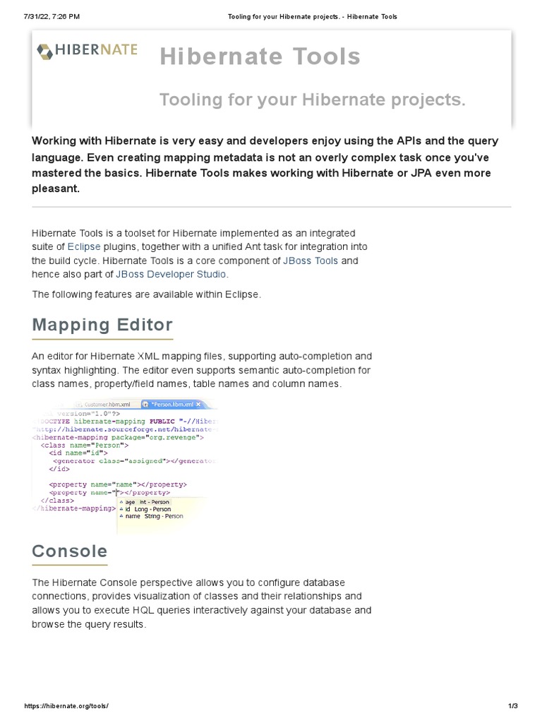 Tooling For Your Hibernate Projects. - Hibernate Tools | Download Free ...