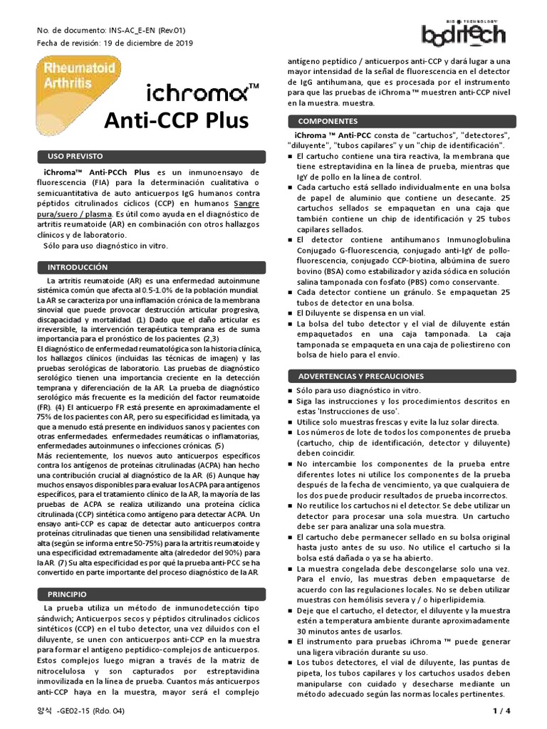 Anti CCP Plus 2020 | PDF | Anticuerpo | Sangre