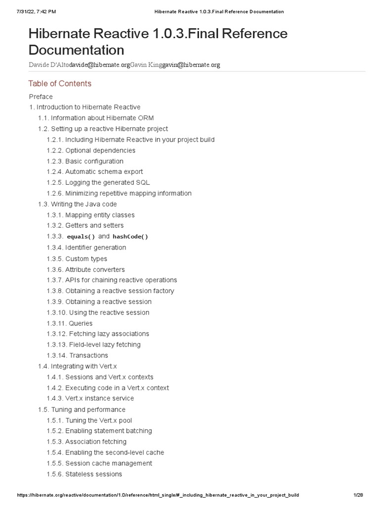 Hibernate Reactive 1.0.3.final Reference Documentation | PDF | Class ... Hibernate Reactive 1.0.3.final Reference Documentation | PDF | Class ...