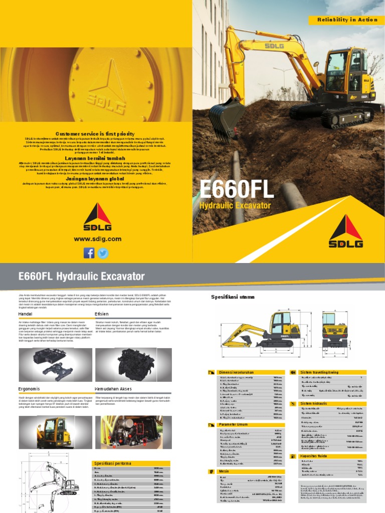 Brosur SDLG Crawler Excavator E660FL | PDF