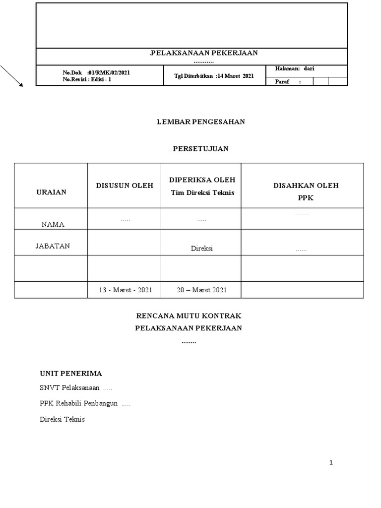 Contoh RMK Kontraktor | PDF | Teknologi & Rekayasa