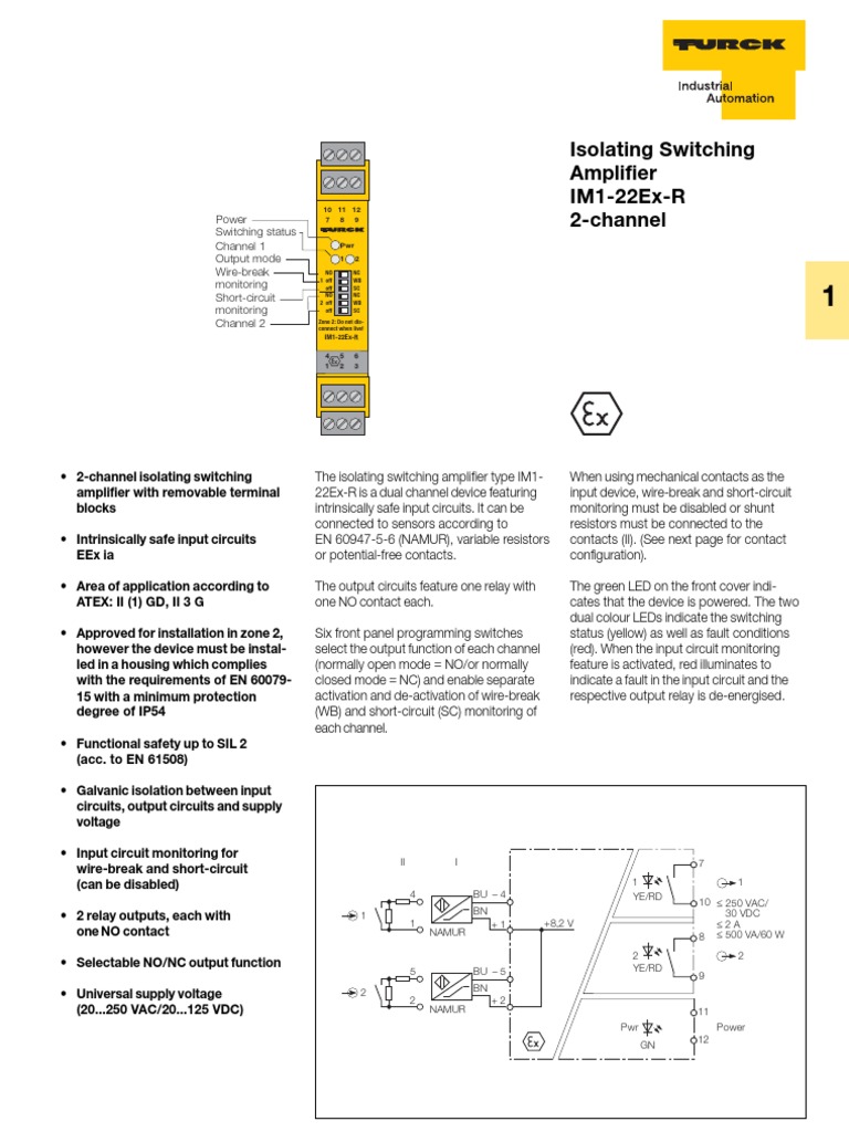 TURCK - IM1 22ex R | PDF | Relay | Switch