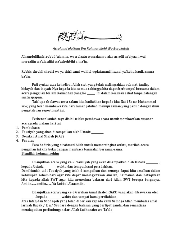 Naskah Protokol Malam Ramadhan | PDF