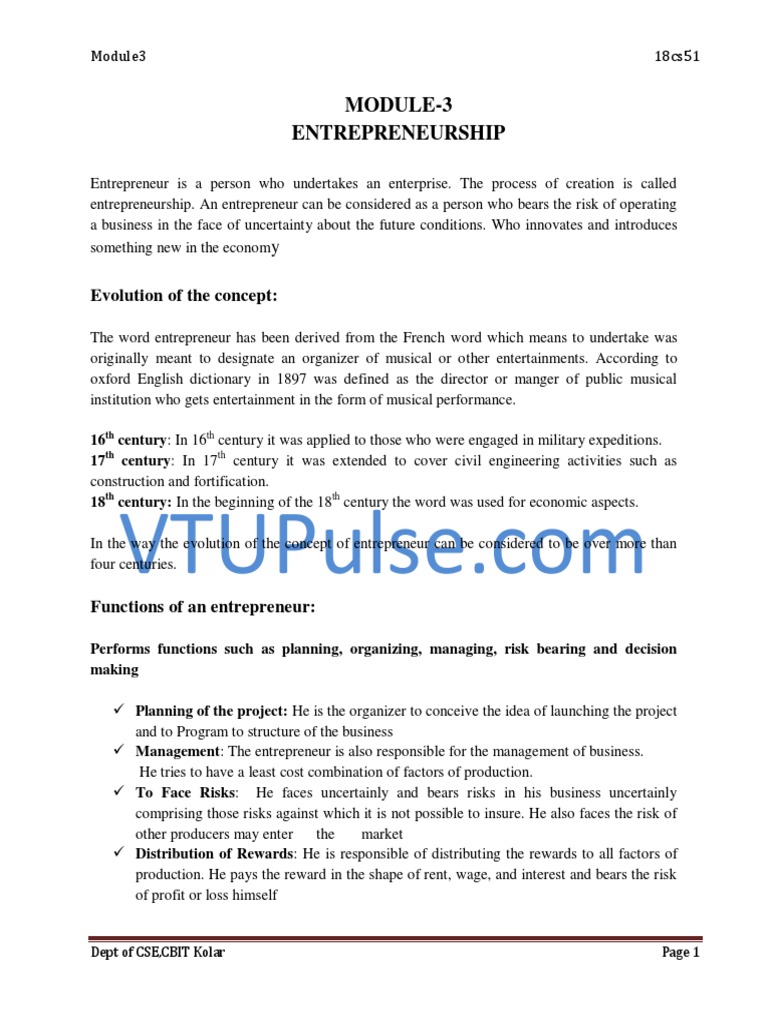 18ME51-ME Mod3@ | PDF | Entrepreneurship | Feasibility Study