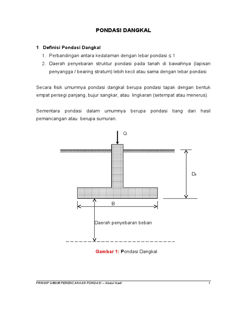 Pondasi Dangkal (Pond-I) | PDF