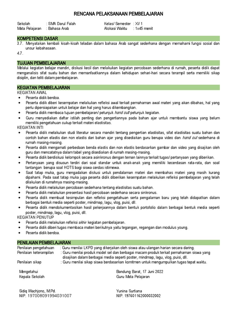 RPP Berdiferensiasi | PDF