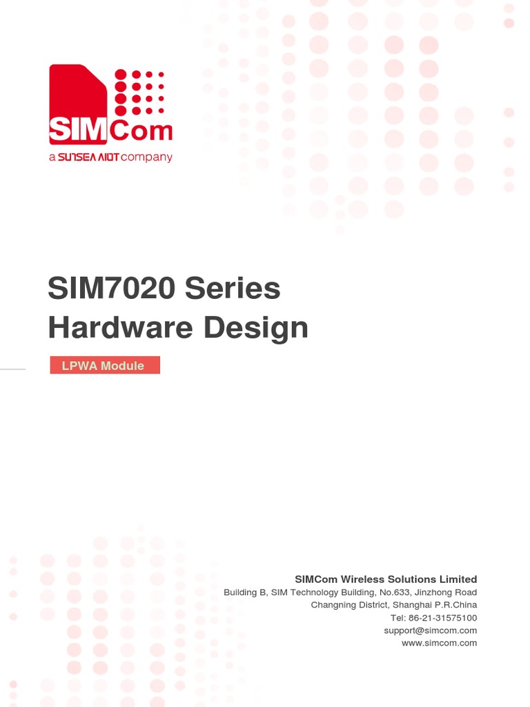 SIM7020 Series Hardware Design - V1.03 | PDF | Power Supply | Usb