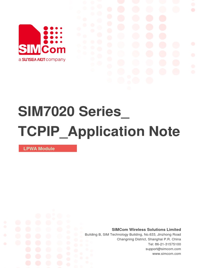 SIM7020 Series - TCPIP - Application Note - V1.04 | PDF | Port (Computer Networking ...