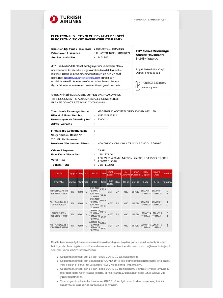 Elektronik Bilet | PDF