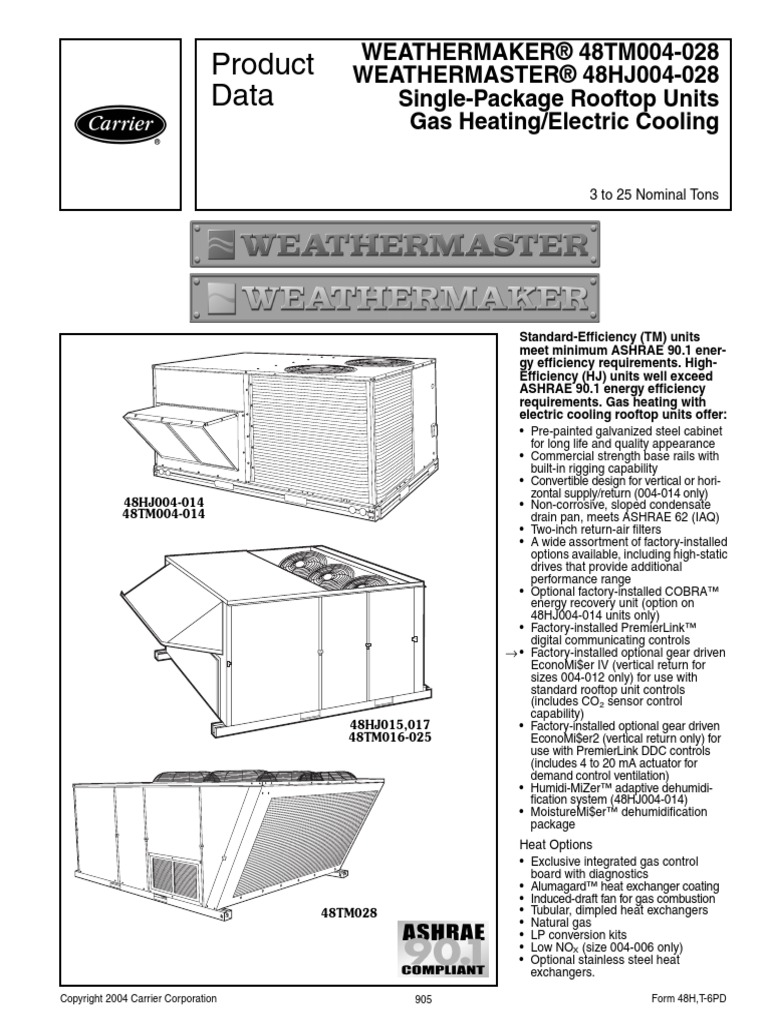 Carrier 48 TM Pages | PDF | Duct (Flow) | Chemical Engineering