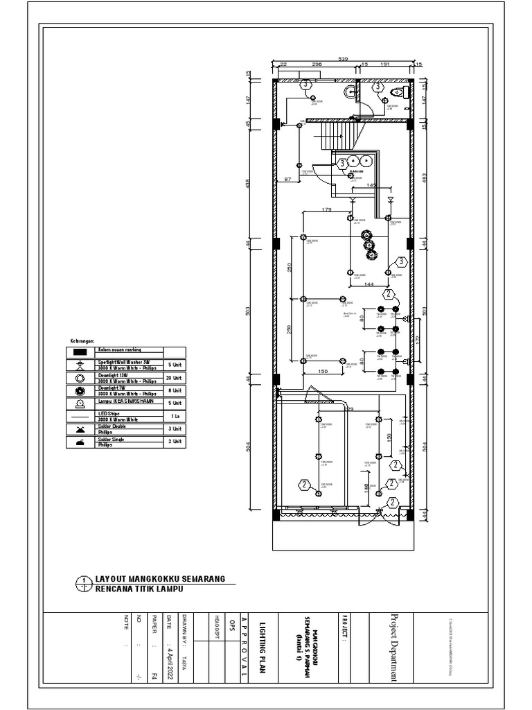 Mangkokku Semarang MEP-Lighting Plan LT 1 | PDF