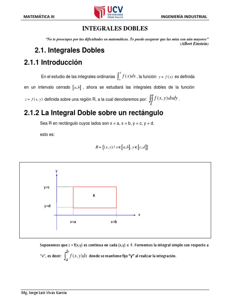 Integrales Dobles en Matemáticas | PDF | Integral | Matemáticas