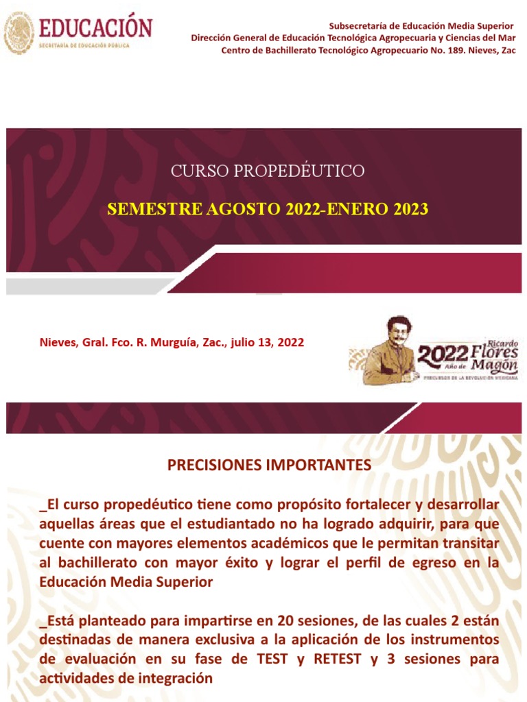 Curso Propedéutico Bachillerato 2022-2023 | PDF