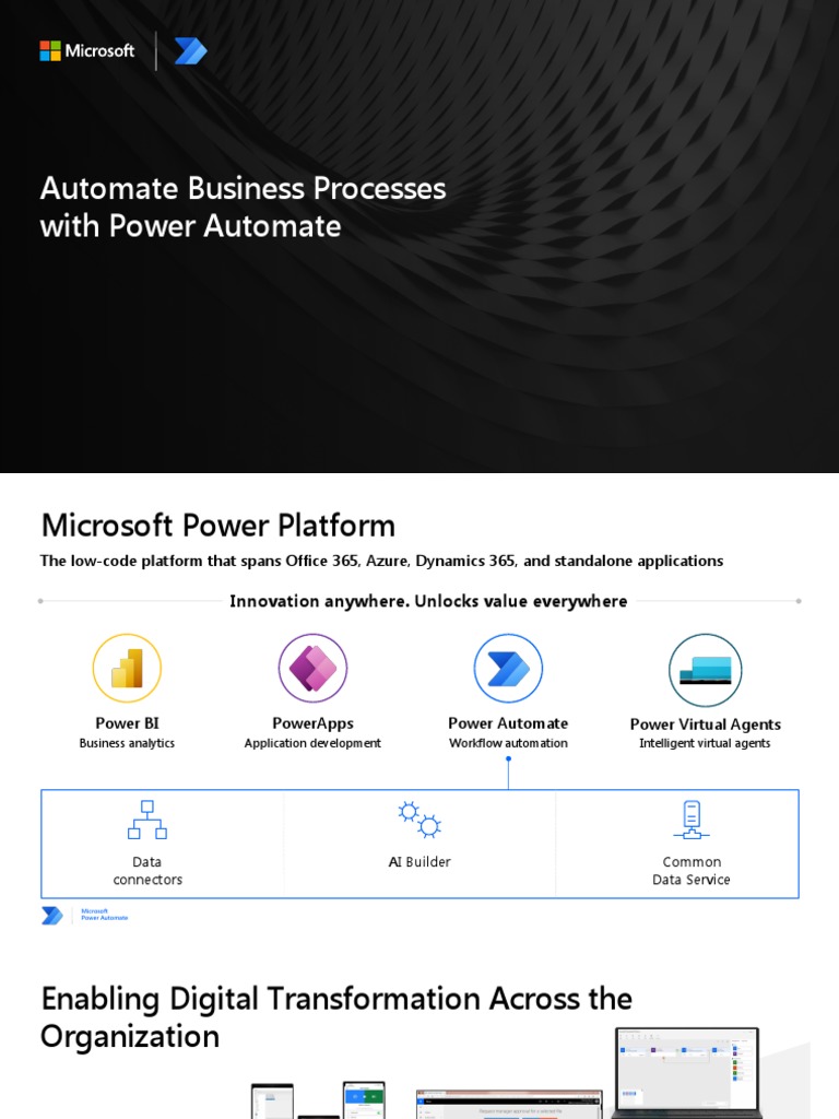 Power Automate Technical Pitch Deck | PDF | Automation | Artificial ...