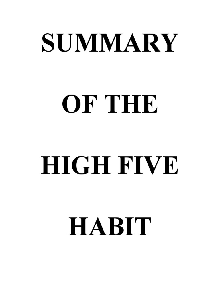 High Five Habit | PDF | Thought | Guilt (Emotion)