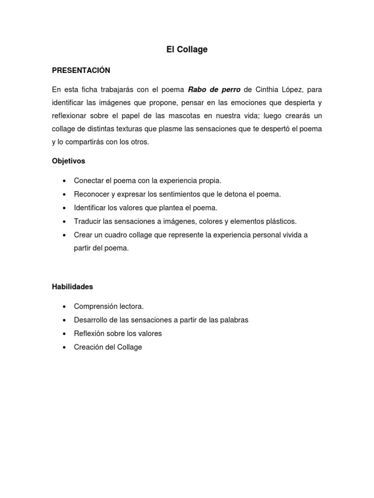 Ficha El Collage | PDF