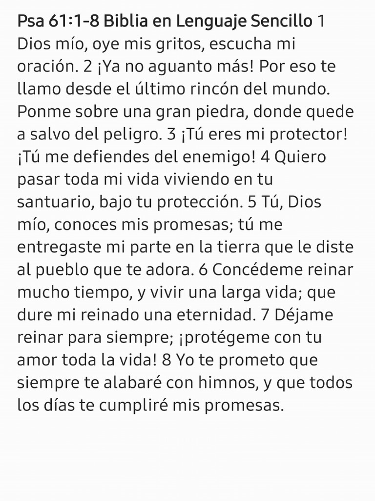 Salmo 61 Del 1 Al 8 | PDF
