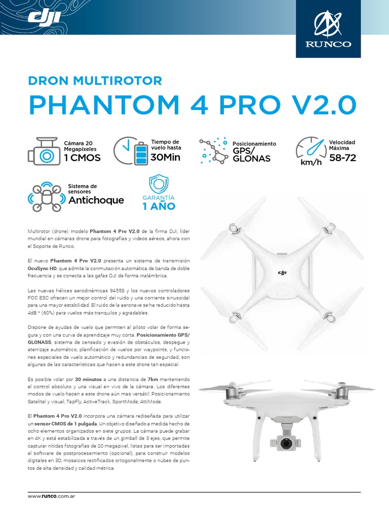 P4 Pro V2 DataSheet | PDF | Vehículo aéreo no tripulado | Mc Donnell ...
