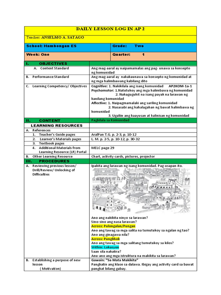 Daily Lesson Log in Ap 2 | PDF