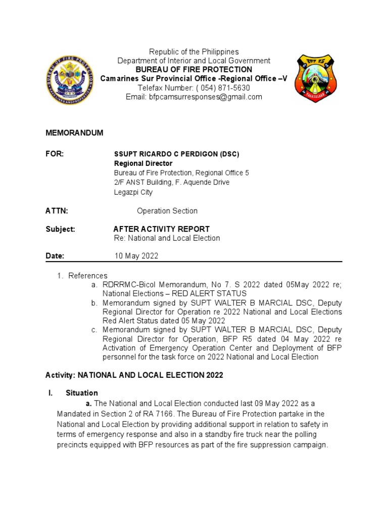 Ssupt Ricardo C Perdigon (DSC) Regional Director | PDF | Emergency ...