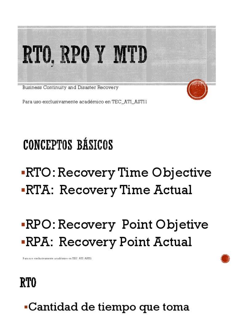RTO - RPO y MTD - Env Est (1348) | PDF | Informática | Business