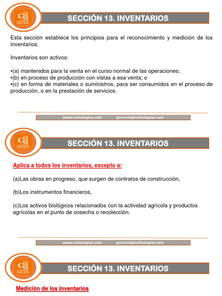 SECCIÓN 13. Inventarios | PDF | Costo | Business