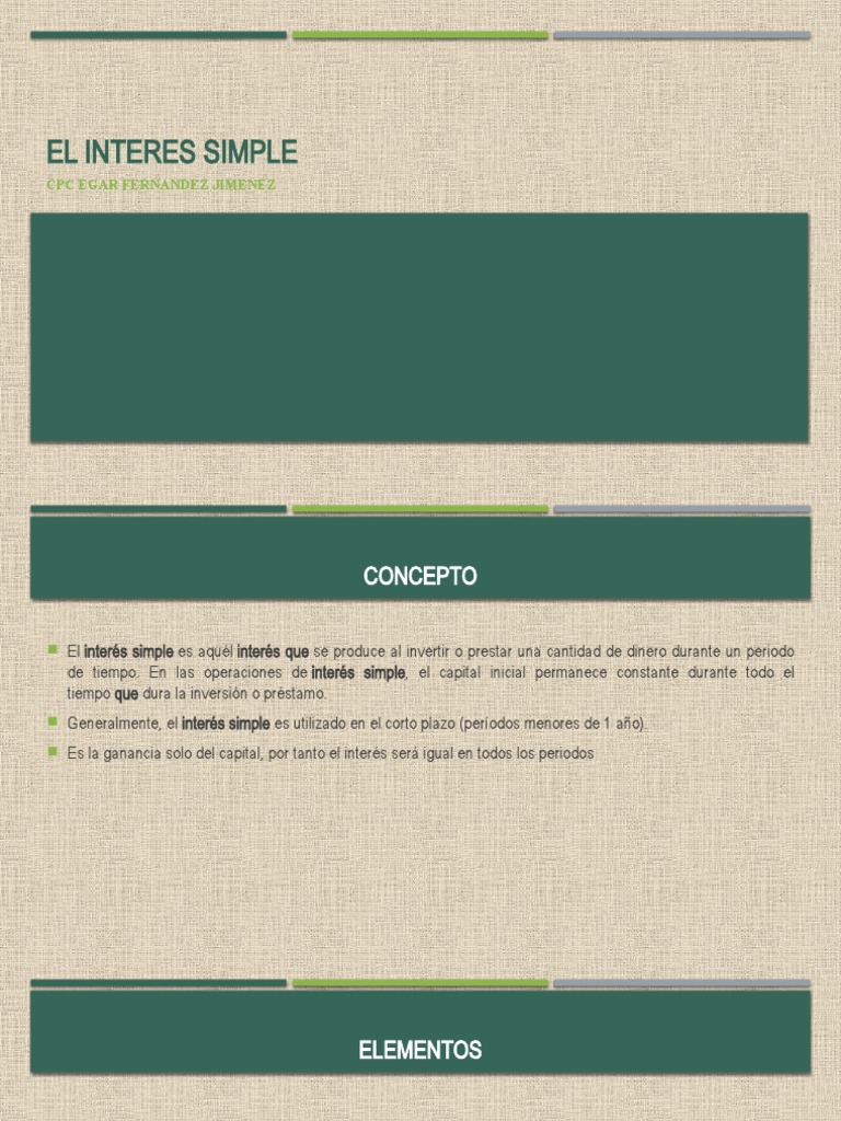 El Interes Simple | PDF | Interés | Tasas de interés