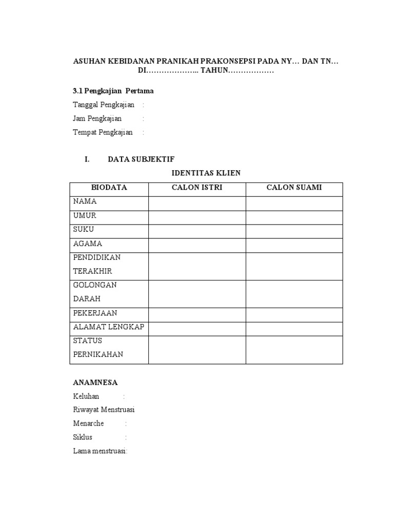 Asuhan Kebidanan Pranikah Prakonsepsi | PDF Asuhan Kebidanan Pranikah Prakonsepsi | PDF