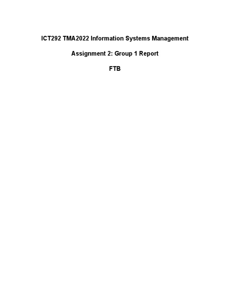 Ict292 Tma2022 FTB Grp1 Report | PDF | Employment | Information