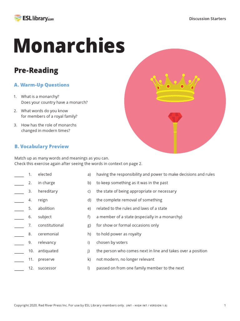 Monarchies - Student | PDF | Monarchy | Monarch