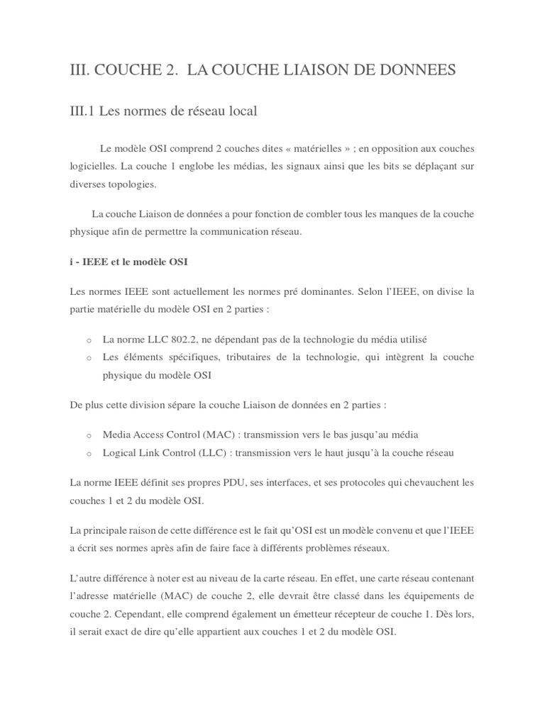 Couche 2 | PDF | Ethernet | Suite des protocoles Internet
