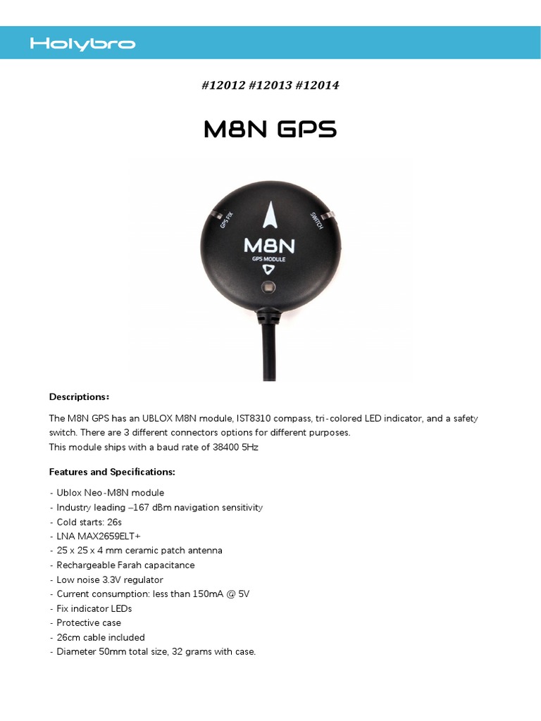 Holybro M8N GPS Module Overview | PDF | Computers