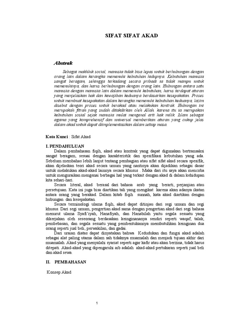 Sifat Sifat Akad | PDF