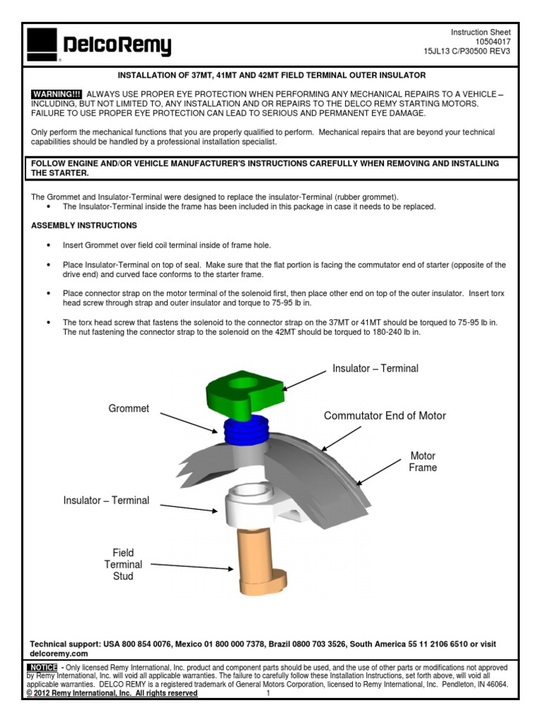 Field Terminal Outer Insulator Installation 37MT, 41MT and 42MT | PDF ...