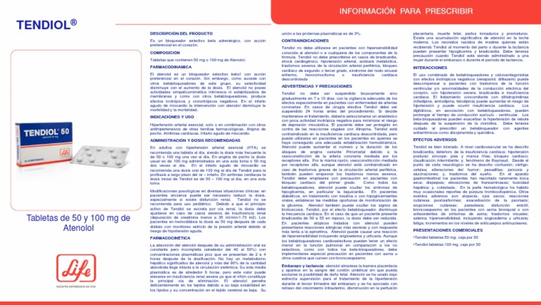 Tendiol | PDF | Medicina CLINICA | Especialidades Medicas
