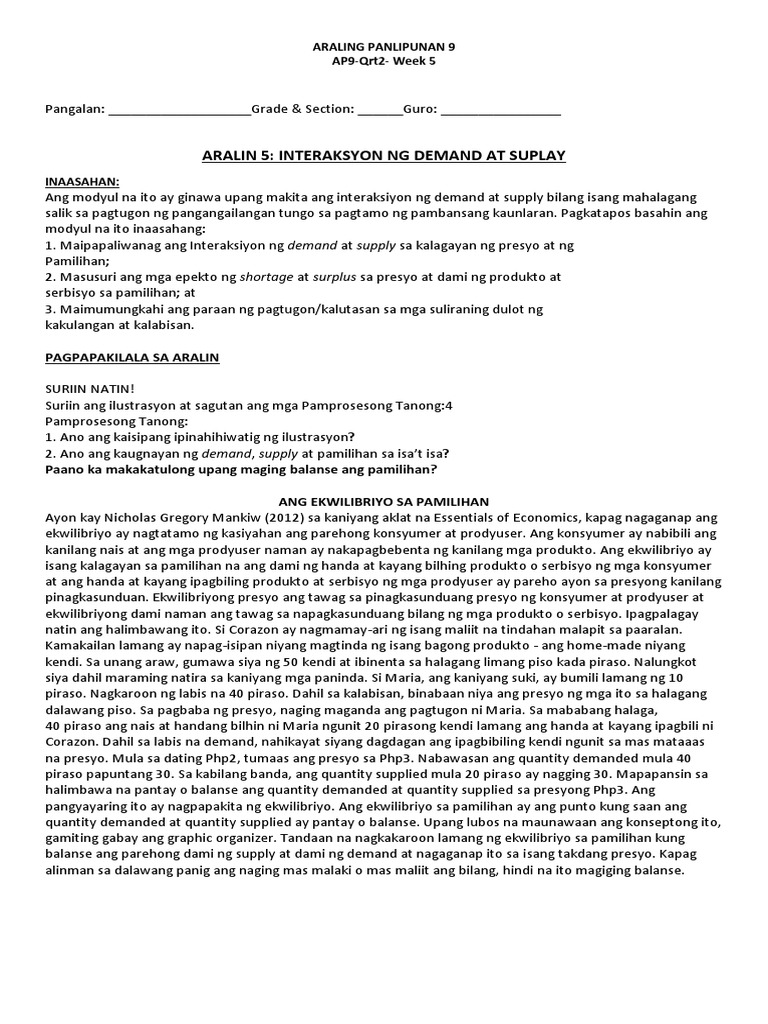 2ND QTR Aralin 5 | PDF 2ND QTR Aralin 5 | PDF