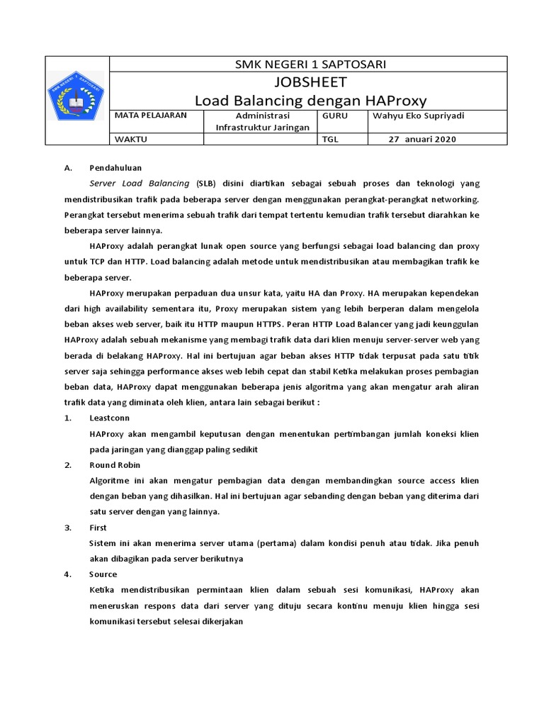 Load Balancing dengan HAProxy | PDF