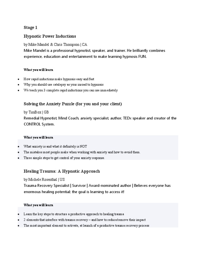 Hypno Summit 2022 Day 1 | PDF | Hypnosis | Hypnotherapy