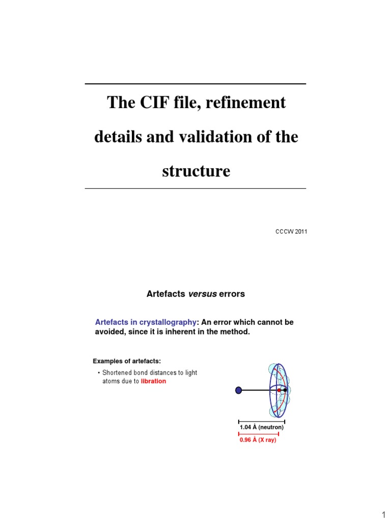 CIF-file and Validation | PDF | X Ray Crystallography | Standard Deviation