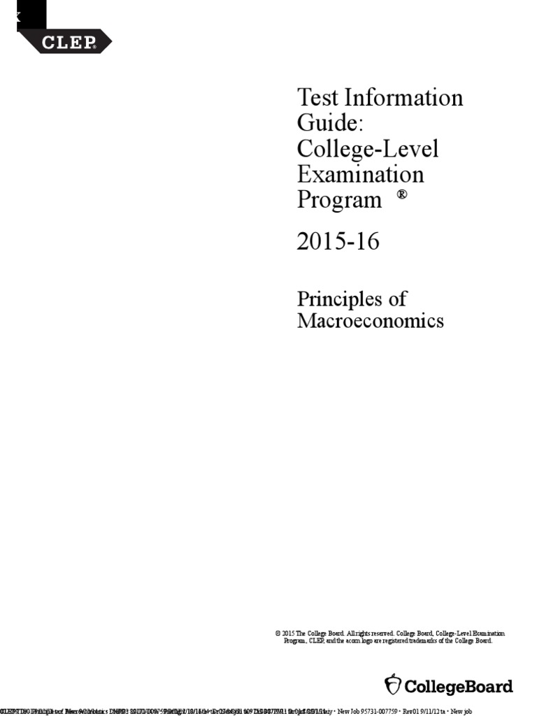 Test Information Guide: College-Level Examination Program 2015-16 | PDF ...