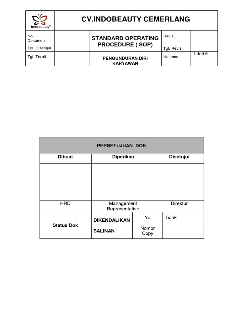 SOP & Flowchart Pengunduran Diri Karyawan | PDF | Karier & Perkembangan ...