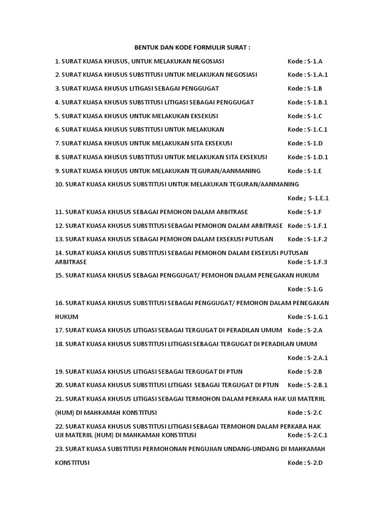 Bentuk Dan Kode Formulir Surat | PDF