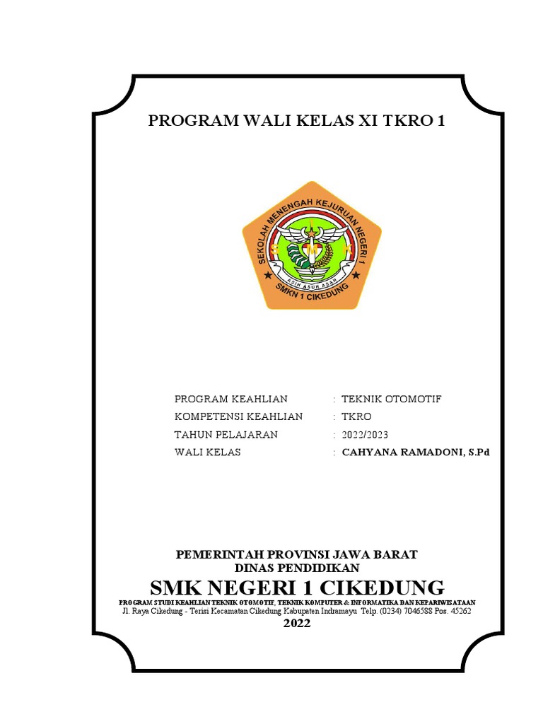 Program WALI KELAS XI TKRO 1 | PDF