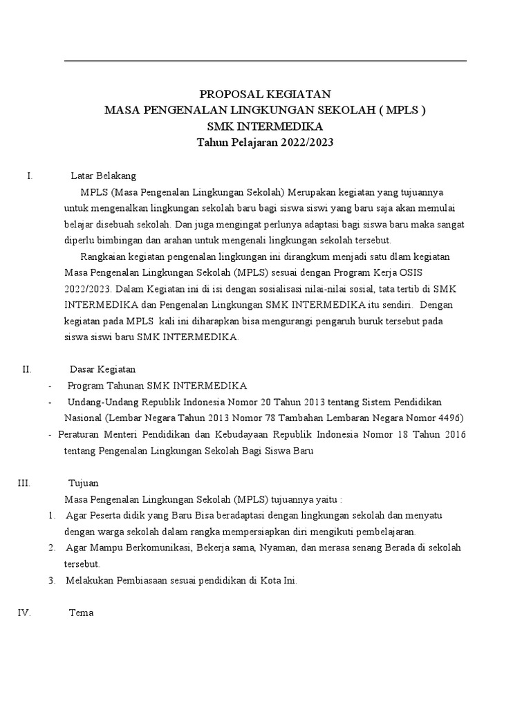 Contoh Proposal SMK | PDF