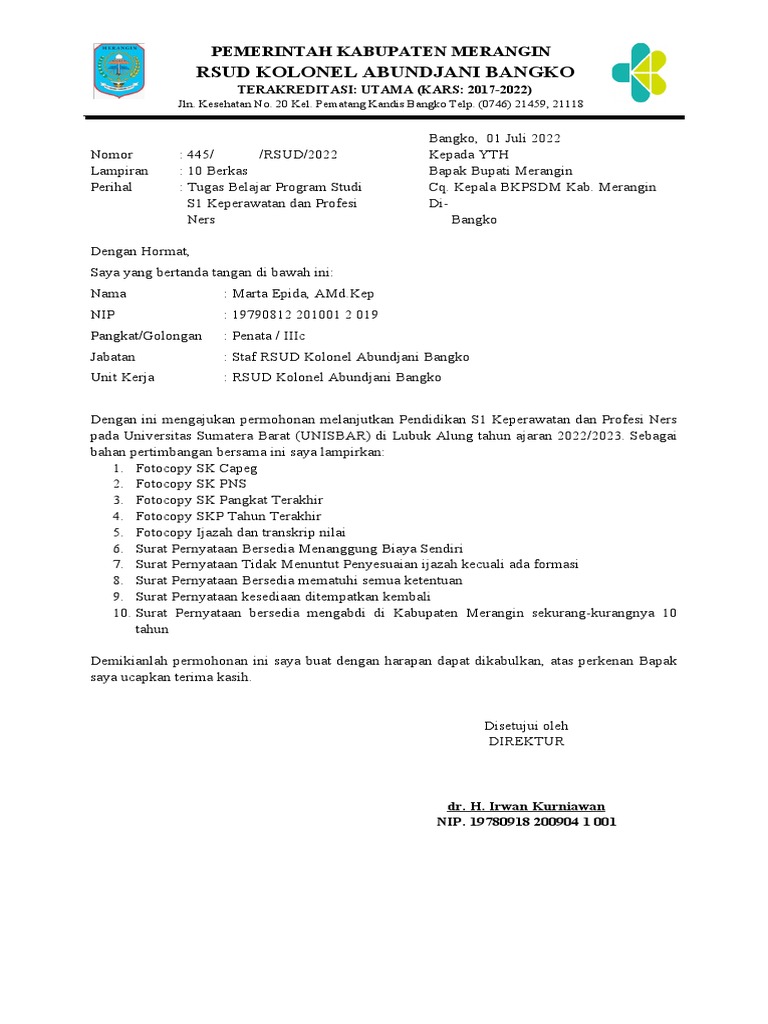 Permohonan Izin Belajar | PDF